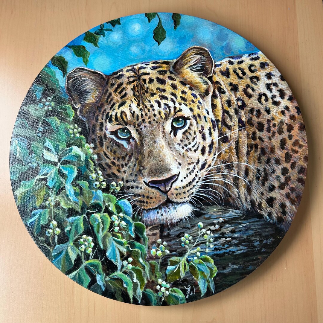 Leopard Art ~ Leopard Painting ~ Original Art ~ Canvas Art ~ Acrylic ...