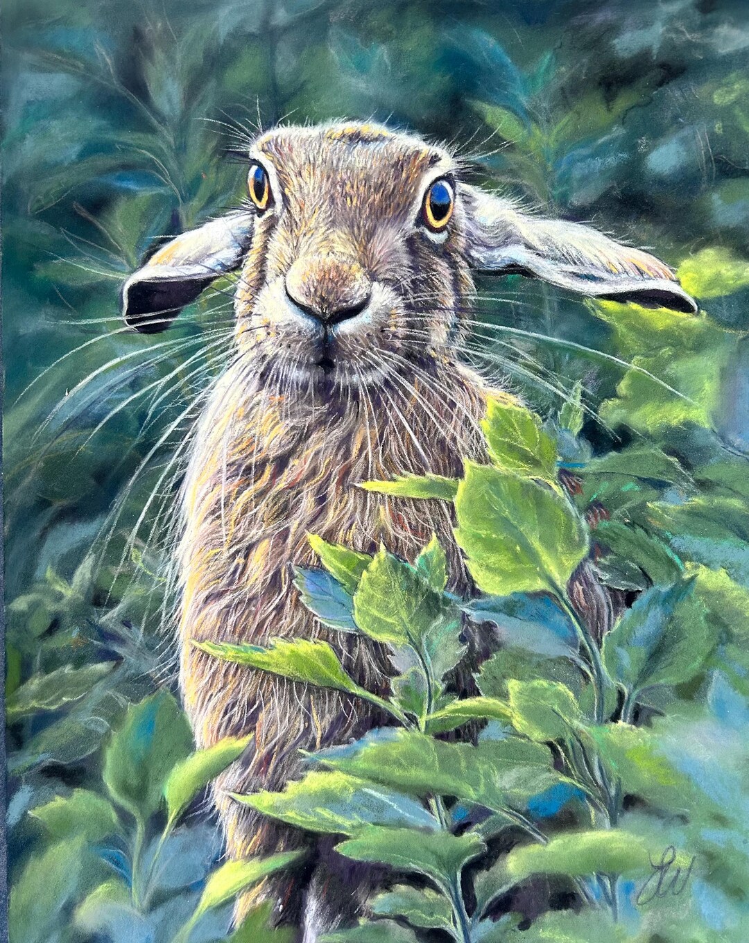 Original Pastel Hare Painting: Nature Art, Signed Artwork - Etsy