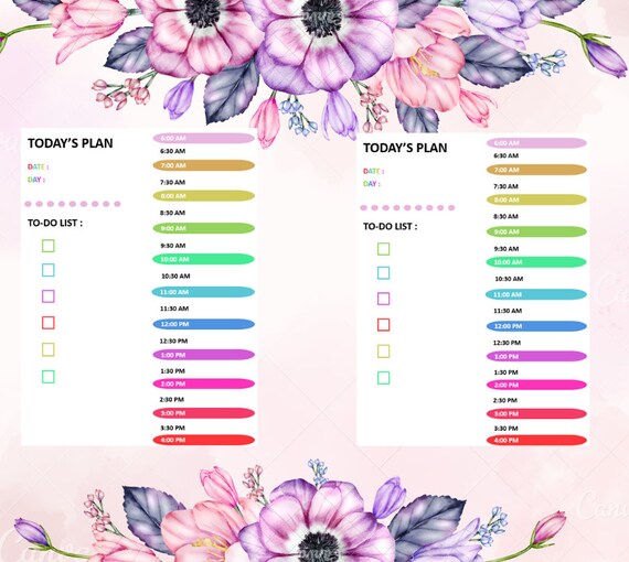 Rainbow Daily Planner Digital Download - Etsy