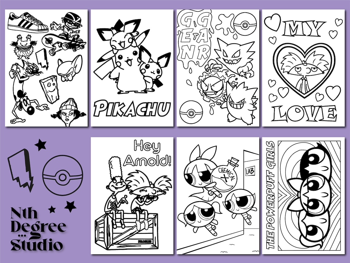 90s Colouring Pages, Cartoons Gaming Music, 90s Aesthetic, Colouring ...