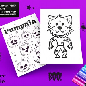 Halloween Printable Colouring Pages, Instant Download, Art and Crafts ...