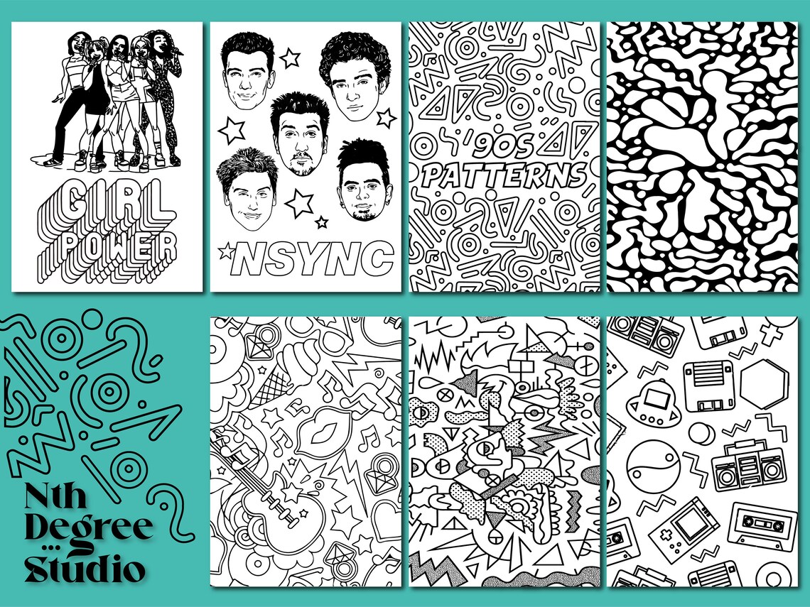 90s Colouring Pages, Cartoons Gaming Music, 90s Aesthetic, Colouring ...