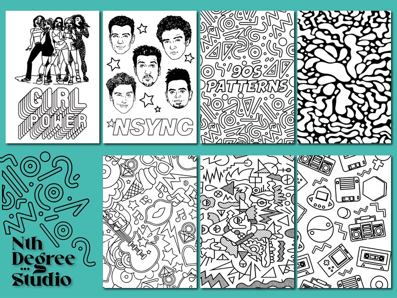 90s Colouring Pages, Cartoons Gaming Music, 90s Aesthetic, Colouring ...