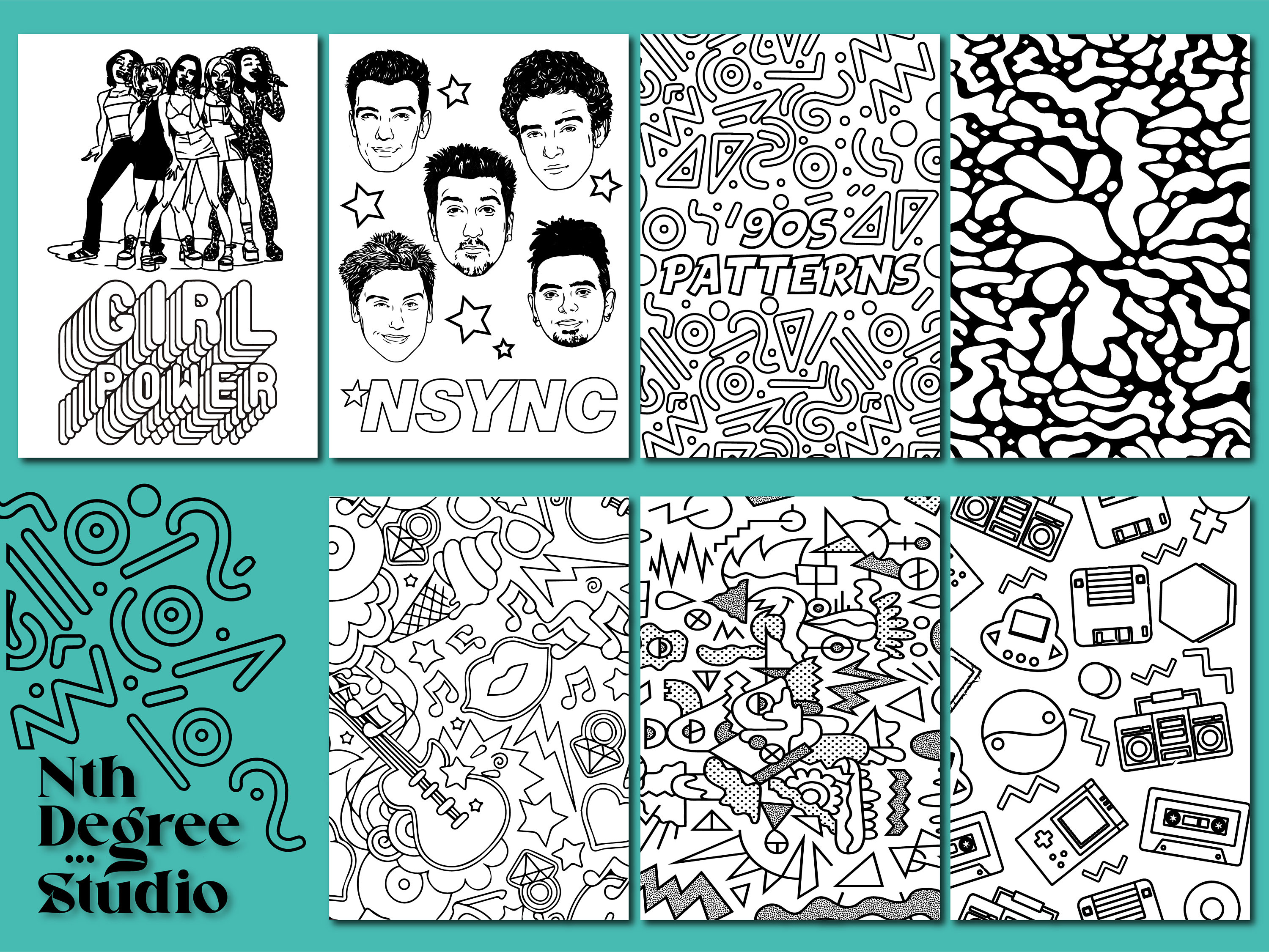 90s Colouring Pages, Cartoons Gaming Music, 90s Aesthetic, Colouring ...