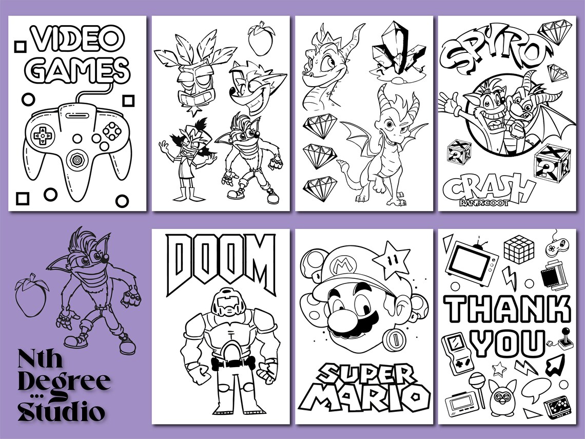 90s Colouring Pages Cartoons Gaming Music 90s Aesthetic - Etsy Ireland