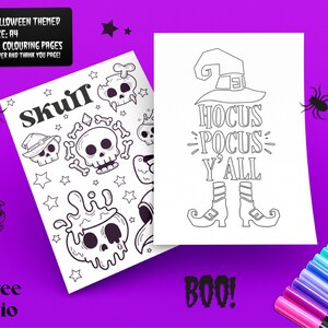 Halloween Printable Colouring Pages, Instant Download, Art and Crafts ...