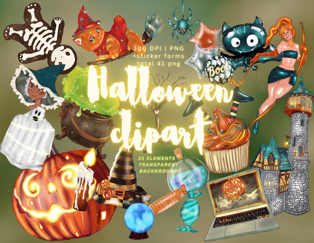 Halloween Clipart Bundle - Etsy