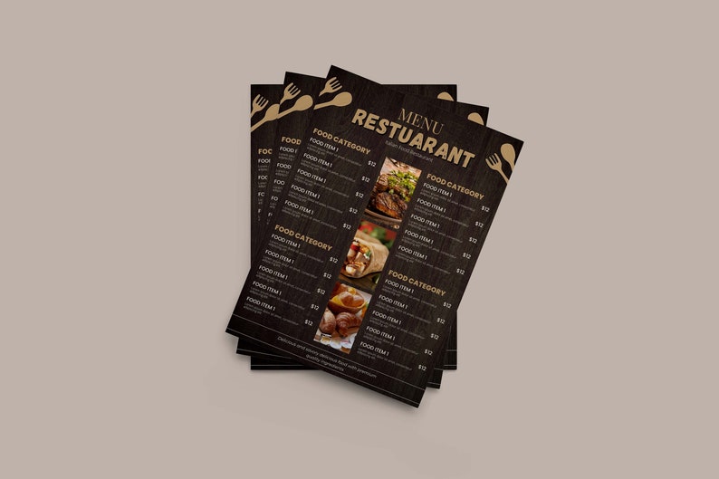 Canva Fast Food Restaurant Menu Template Trendy Restaurant - Etsy UK