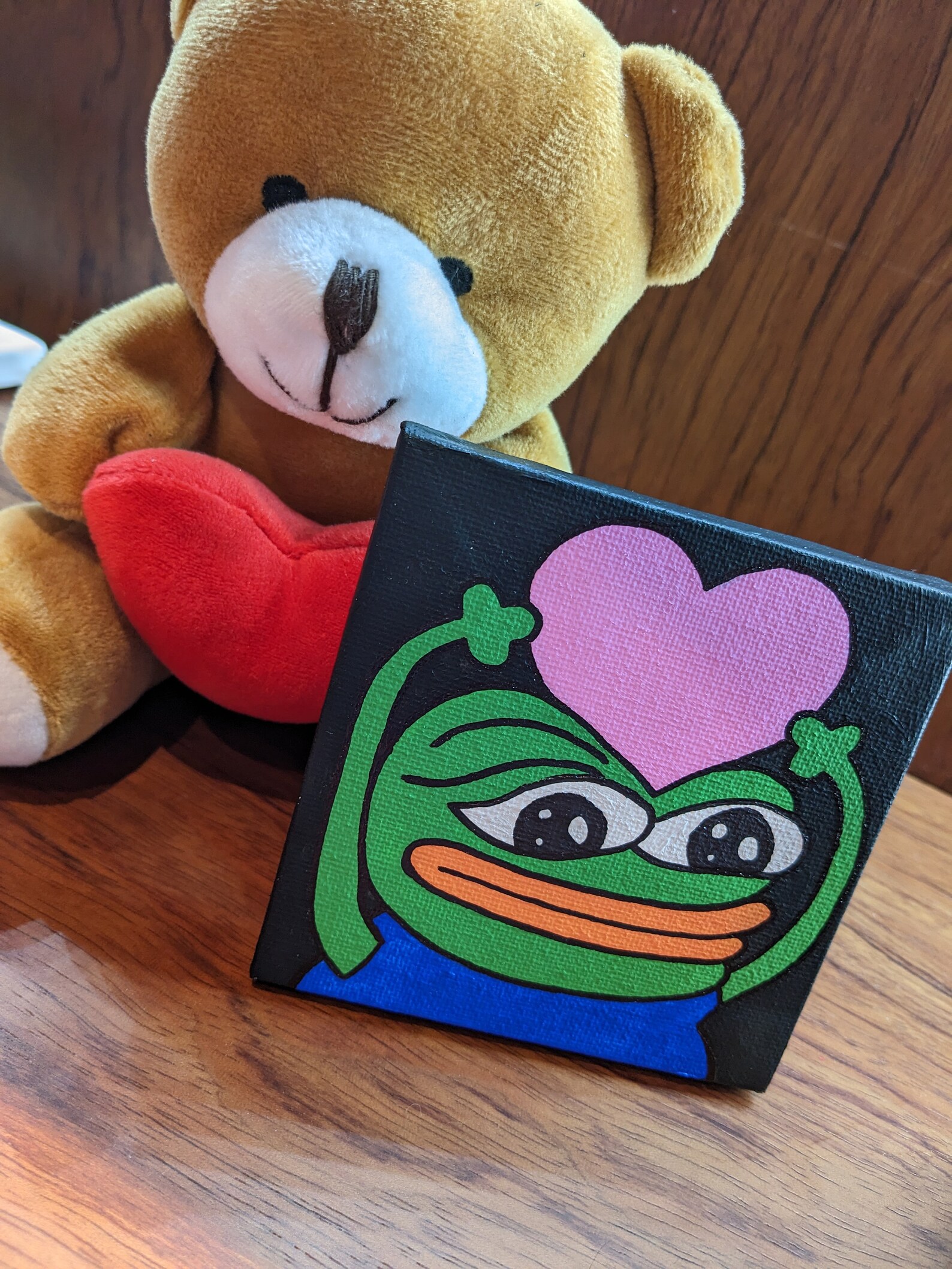 Hypers Love Peepo Painting Canvas Painting Meme Frog - Etsy