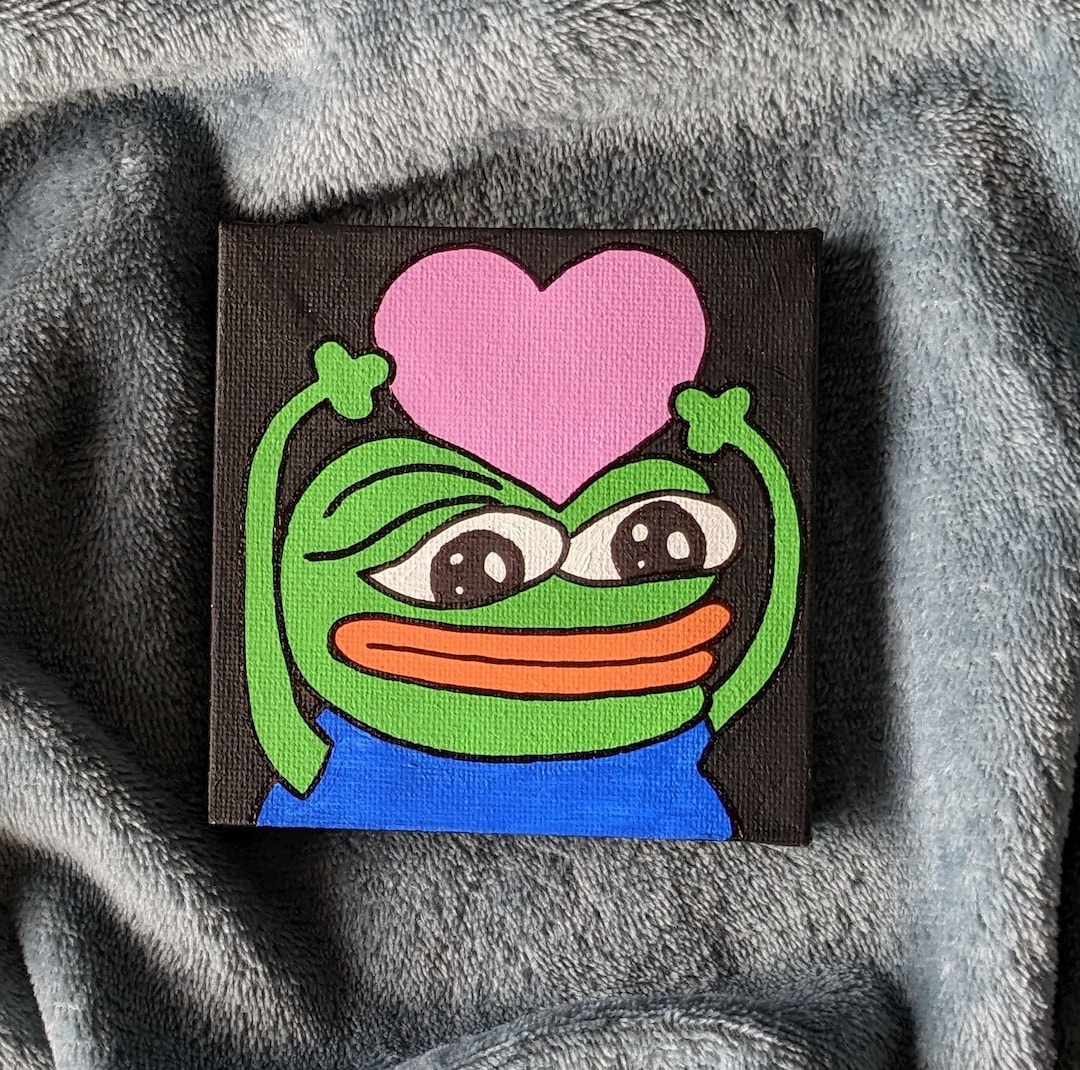 Hypers Love Peepo Painting Canvas Painting Meme Frog - Etsy