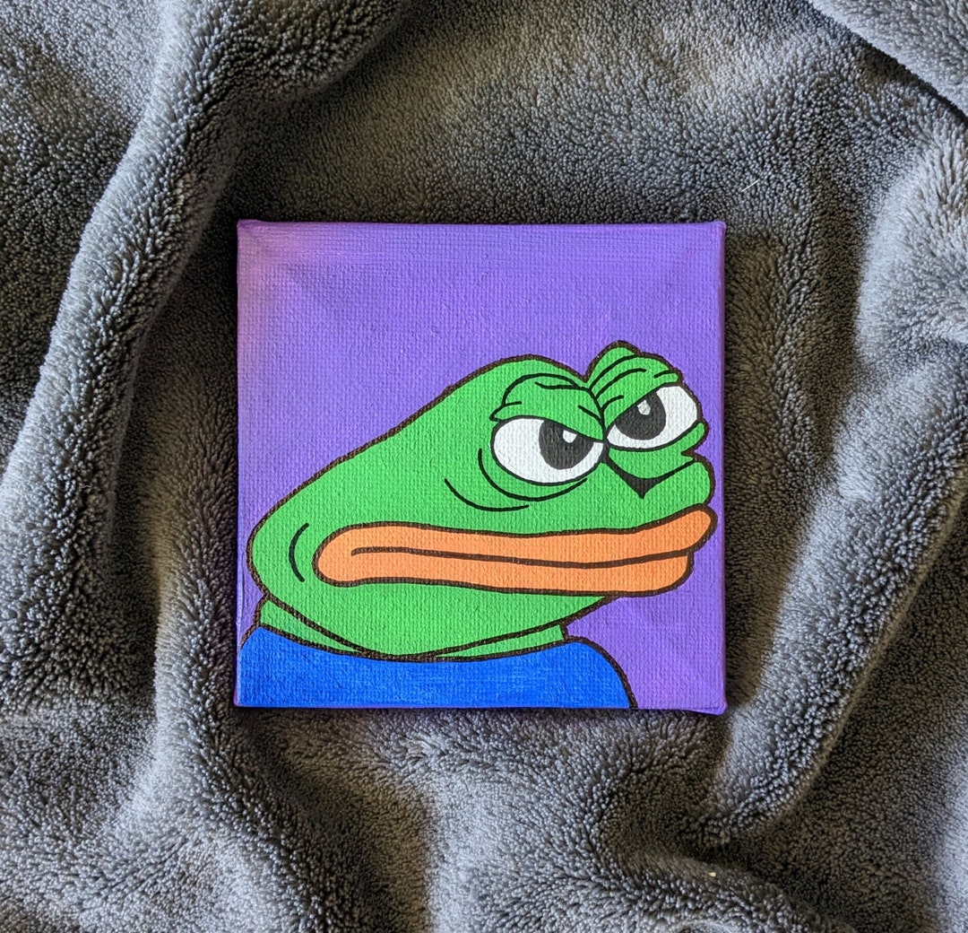 Madge Peepo Painting Canvas Painting Meme Frog Twitch - Etsy