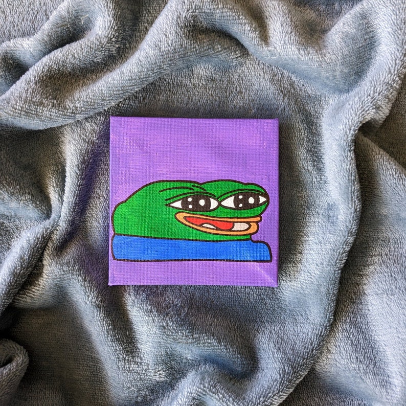 Widepeepohappy Peepo Painting Canvas Painting Meme Frog - Etsy