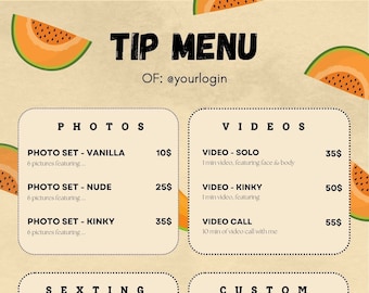 Twitch Girl Menu - Etsy