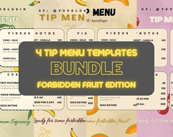 Editable Onlyfans / Fansly Tip Menu / Twitch Girl / Camgirl - Etsy