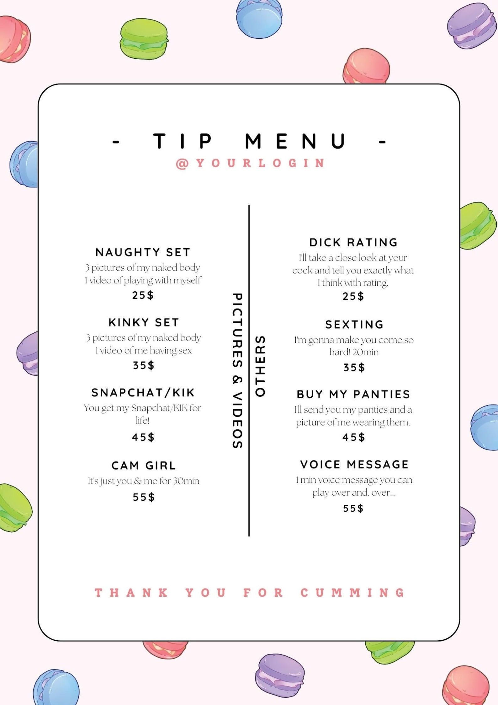 Editable Tip Menu Onlyfans Tip Menu Fansly Cute Macaron - Etsy Editable Tip Menu Onlyfans Tip Menu Fansly Cute Macaron - Etsy