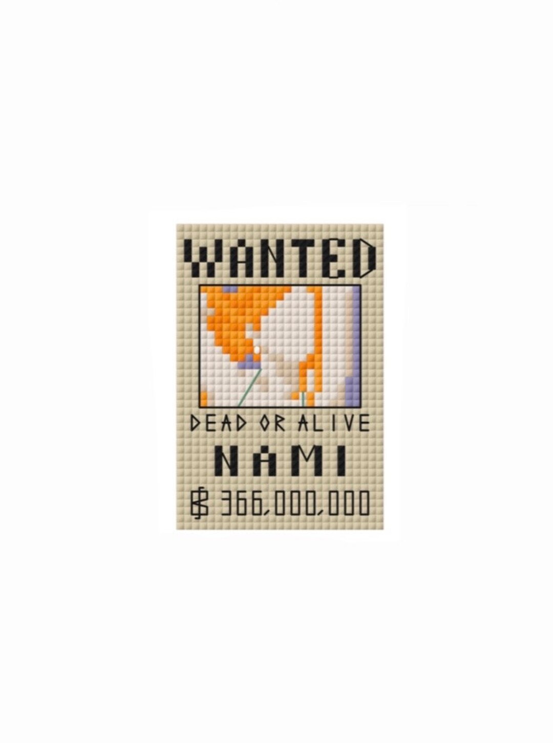 One Piece Nami Mini Cross Stitch Pattern PDF File - Etsy