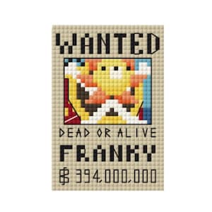 One Piece Franky Mini Cross Stitch Pattern PDF File - Etsy