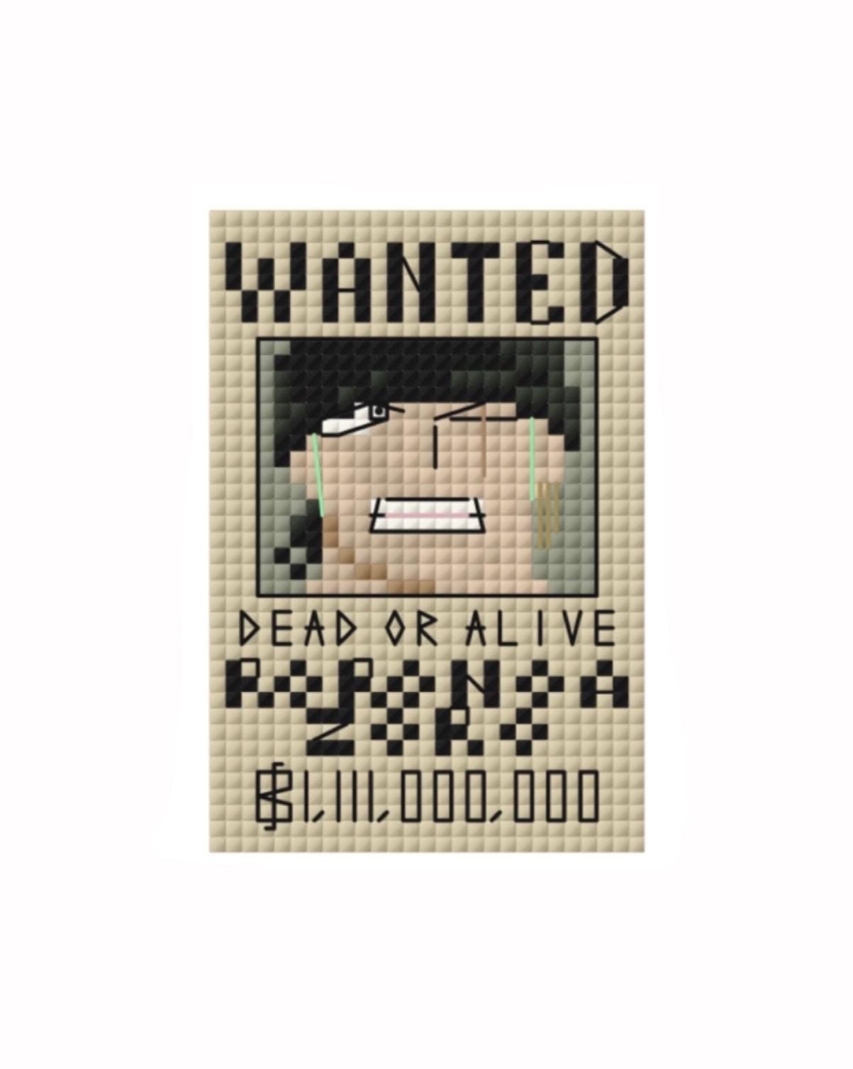 One Piece Roronoa Zoro Mini Cross Stitch Pattern PDF File - Etsy