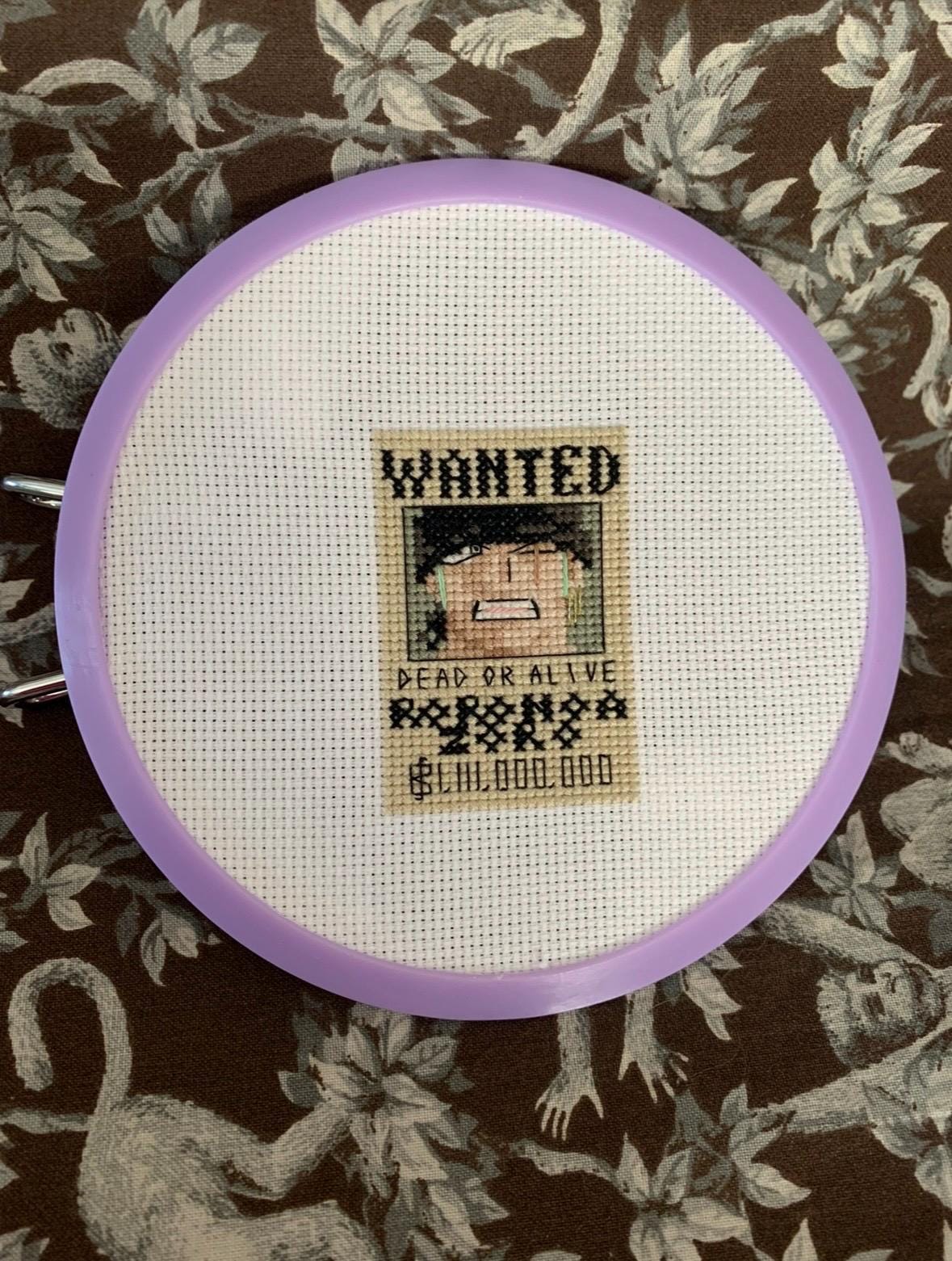 One Piece Roronoa Zoro Mini Cross Stitch Pattern PDF File - Etsy