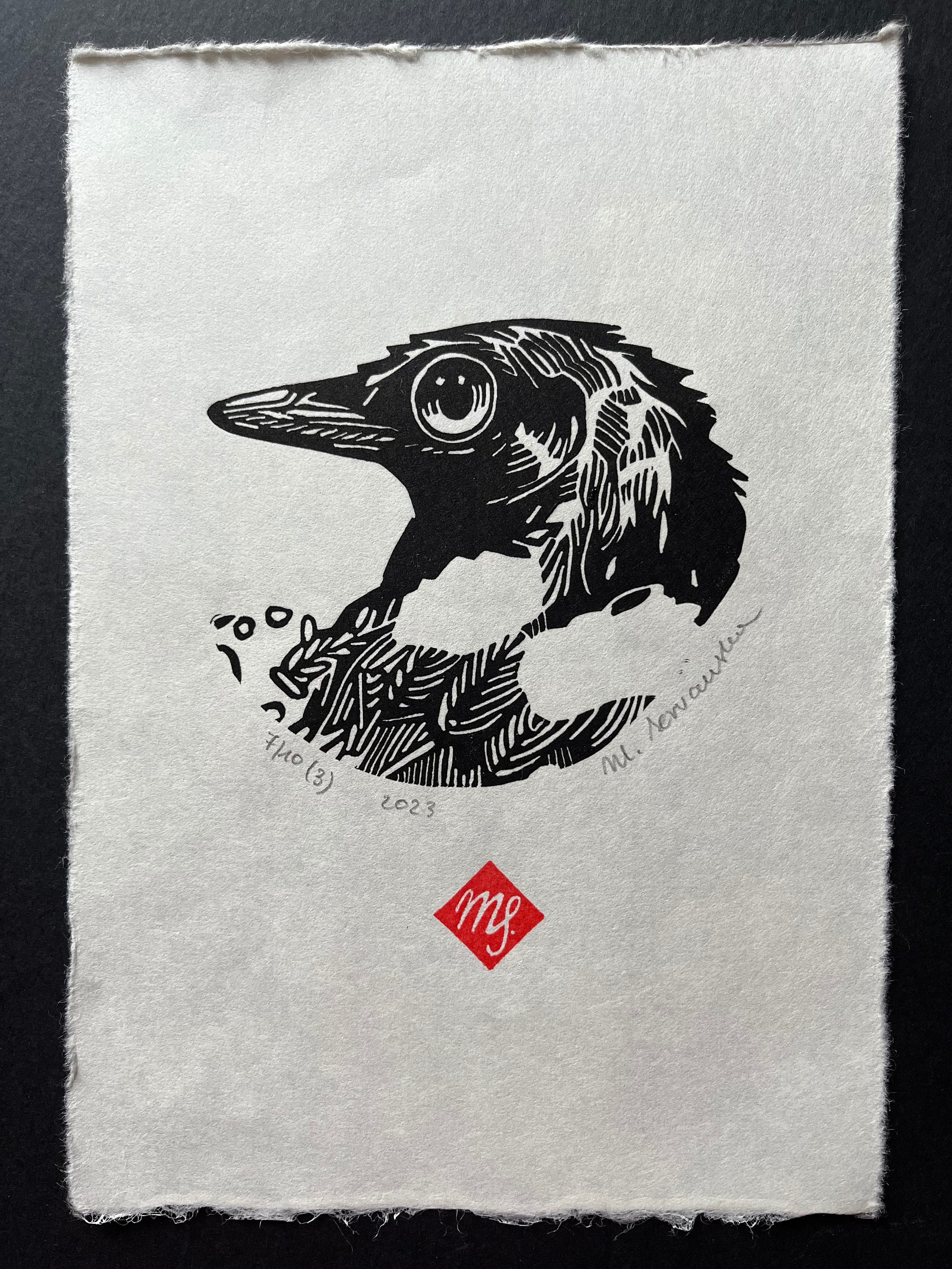 BIRD. Linocut Print - Etsy