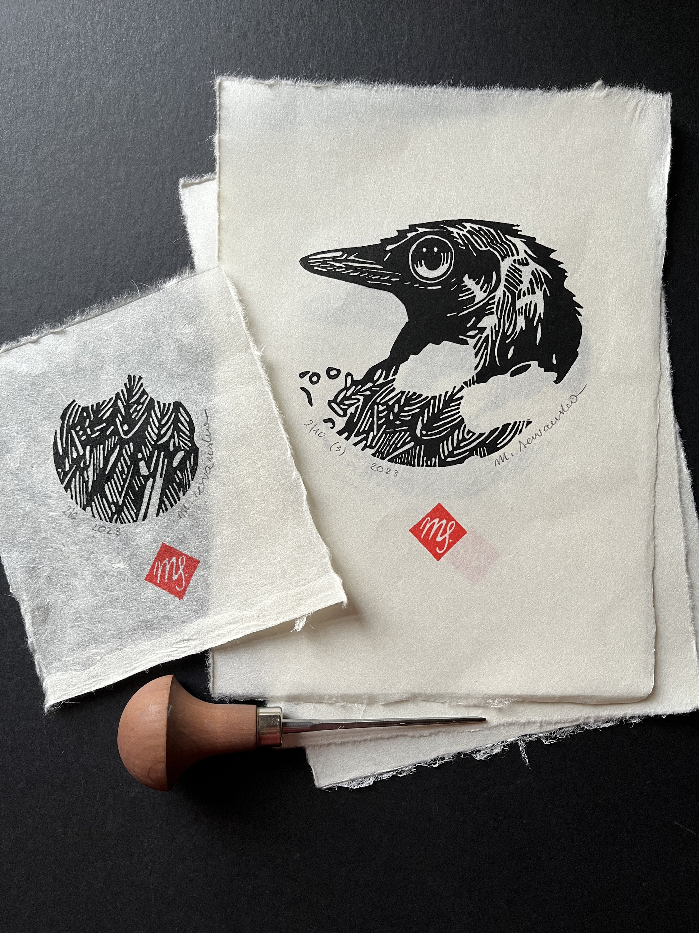 BIRD. Linocut Print - Etsy