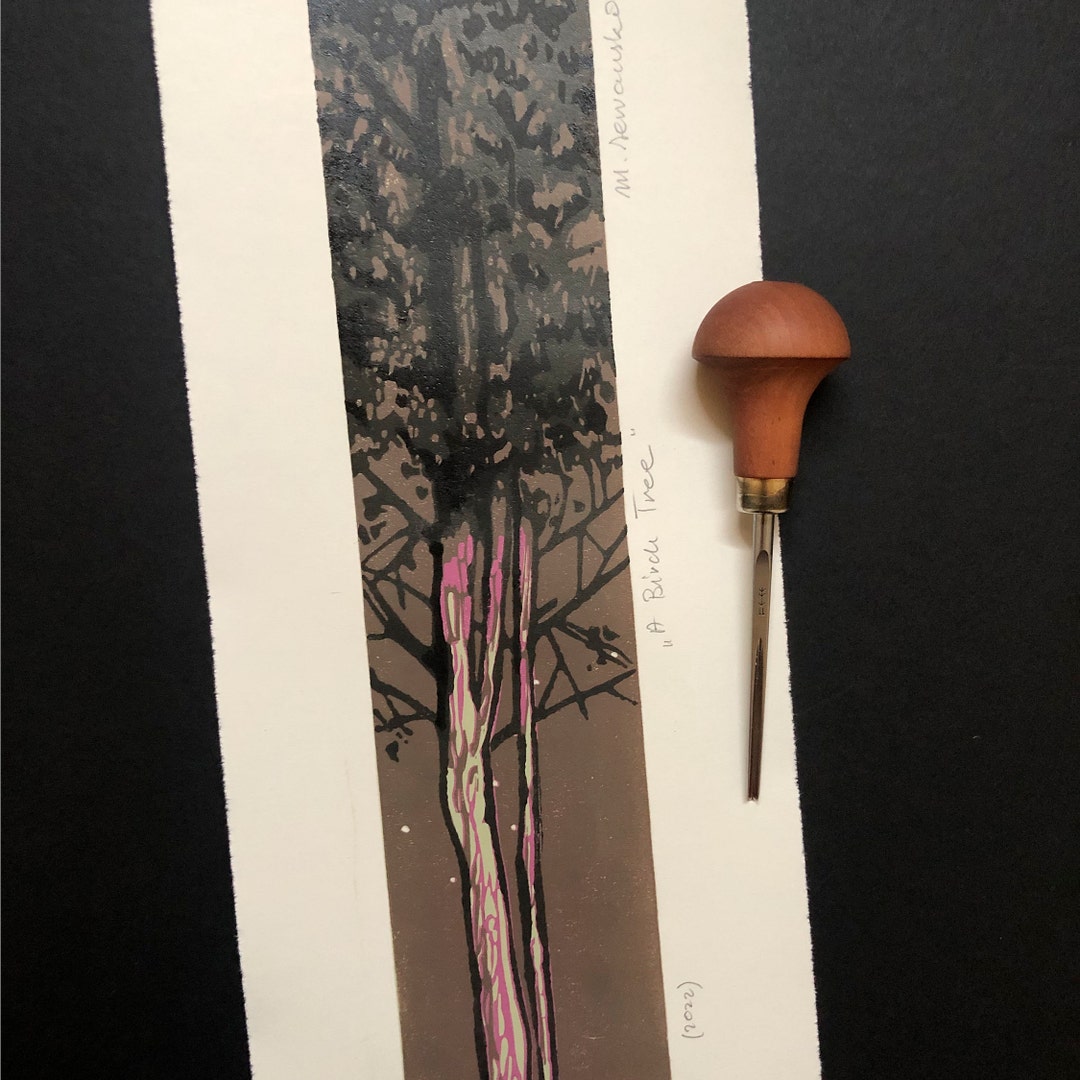 BIRCH TREE Reduction Linocut Print, Limited Edition. - Etsy