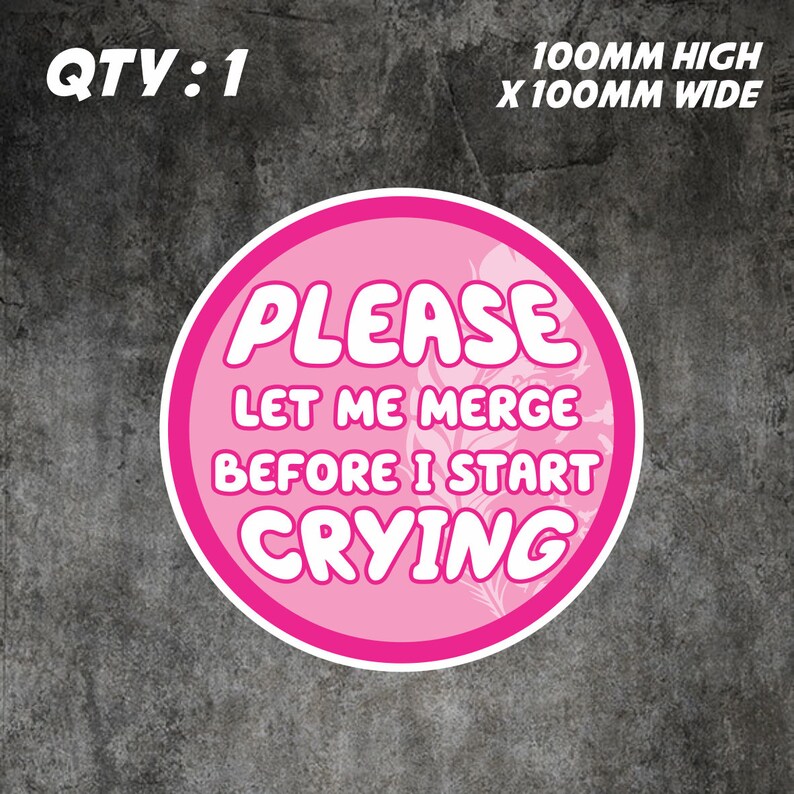 Merge Crying Pink VINYL STICKER Car Truck Decal Sticker - Etsy