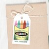 Teacher Gift Tag | Crayon Gift Tag | Class Gift | Birthday Party Favor ...