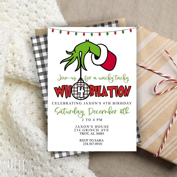 Grinch 1st Birthday Invitation - Etsy
