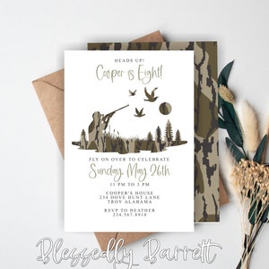 Dove Hunting Birthday Invite | Old Camo | Mourning Dove | Bird Hunt ...