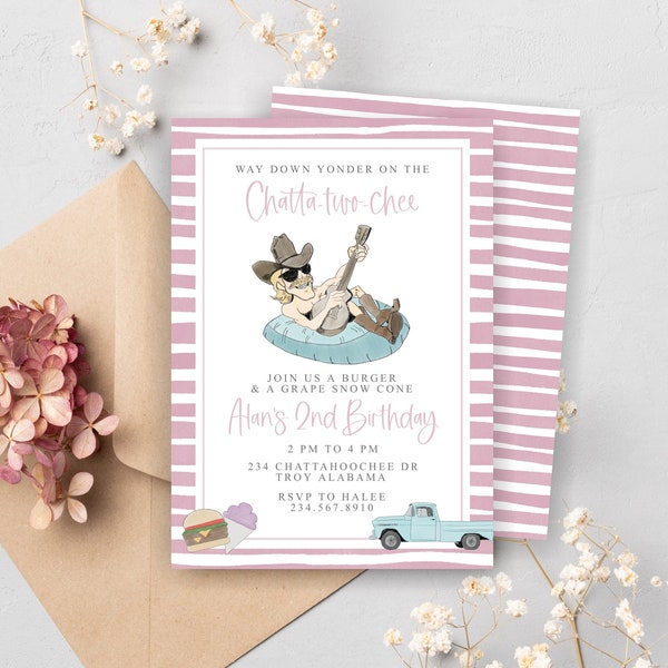 Alan Jackson Birthday Invitation - Etsy
