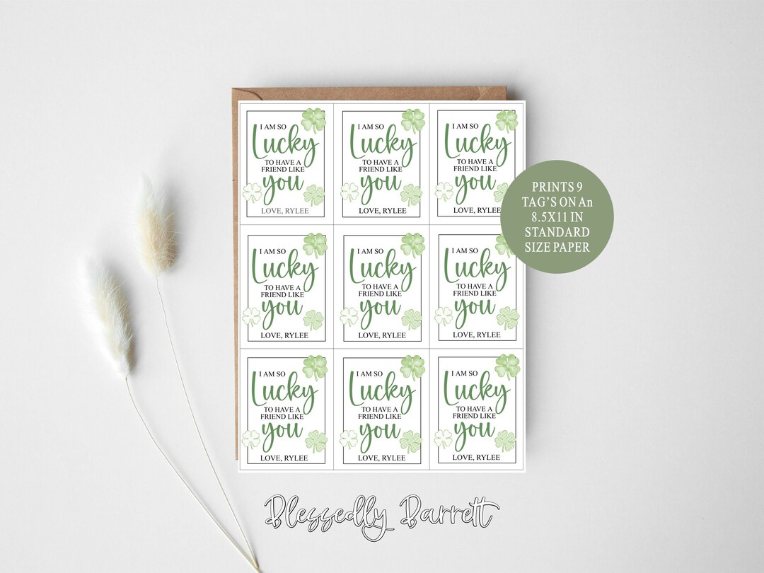 St Patricks Day Gift Tags Class Tags Clover Lucky Charms Lucky Friend ...