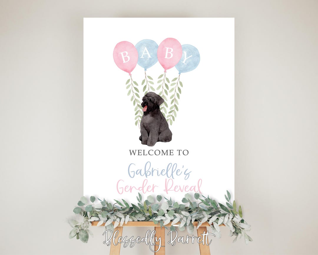 Dog Welcome Sign Gender Reveal | Dog Options | Monogram | Custom | Baby ...