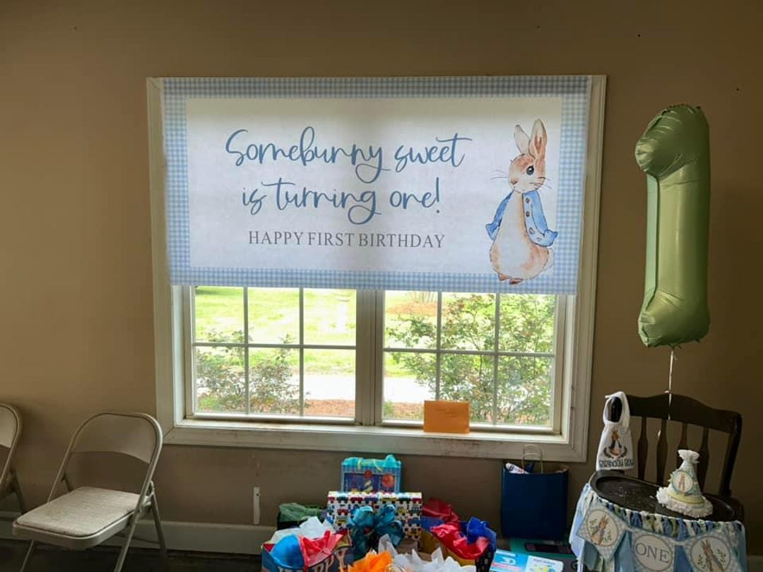 Peter Rabbit Birthday Banner | Classic | Some Bunny Sweet Rabbit Paper ...