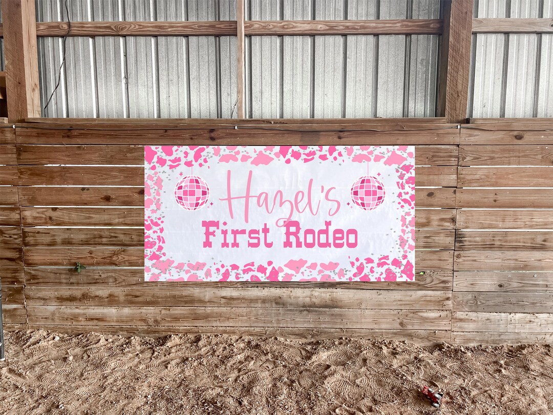 Pink Cowgirl Birthday Banner | First Rodeo | Nashville | Dolly | Disco ...