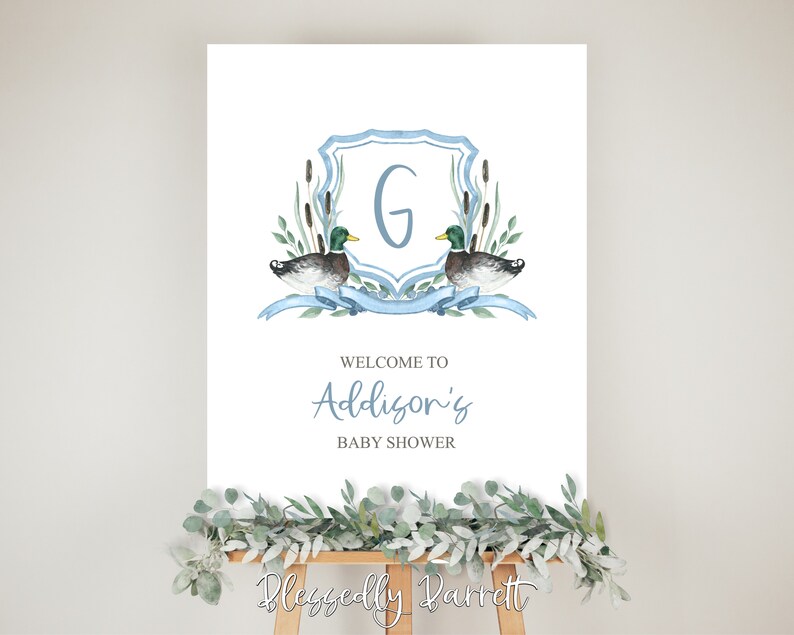 Lucky Duck Baby Shower | Welcome Sign | Milestone Sign | Watercolor ...