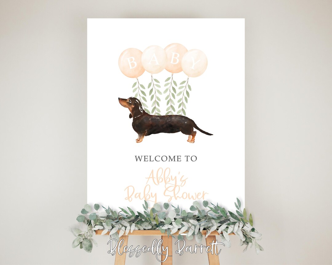 Dog Welcome Sign | 120 Dogs Options | Monogram | Custom | Baby Shower ...