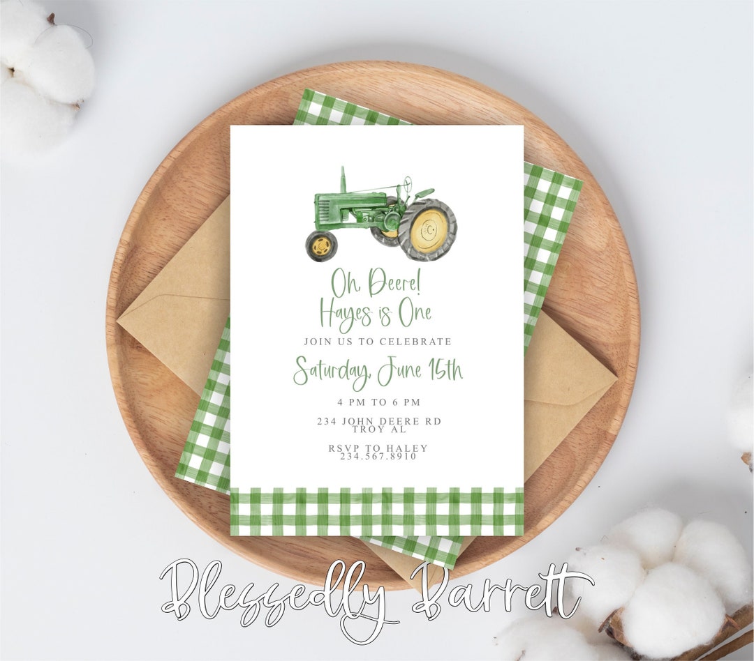 First Birthday Welcome Sign | Tractors John Deere | Green Tractor ...