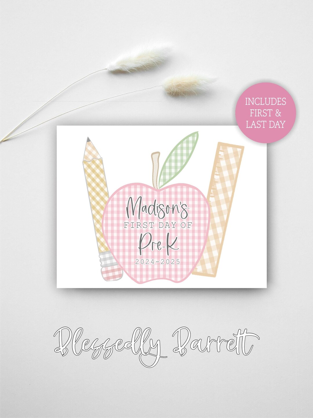 First Day of School Printable | Kindergarten Photo Prop | Watercolor ...