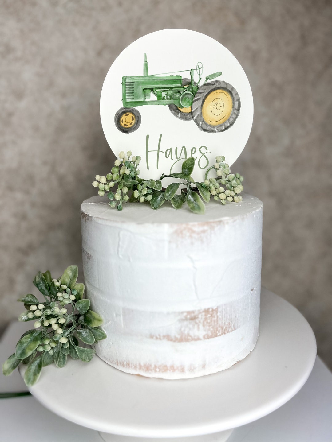 Green Tractor Cake Topper | Farm | Green | Farm Birthday | Deere | John ...