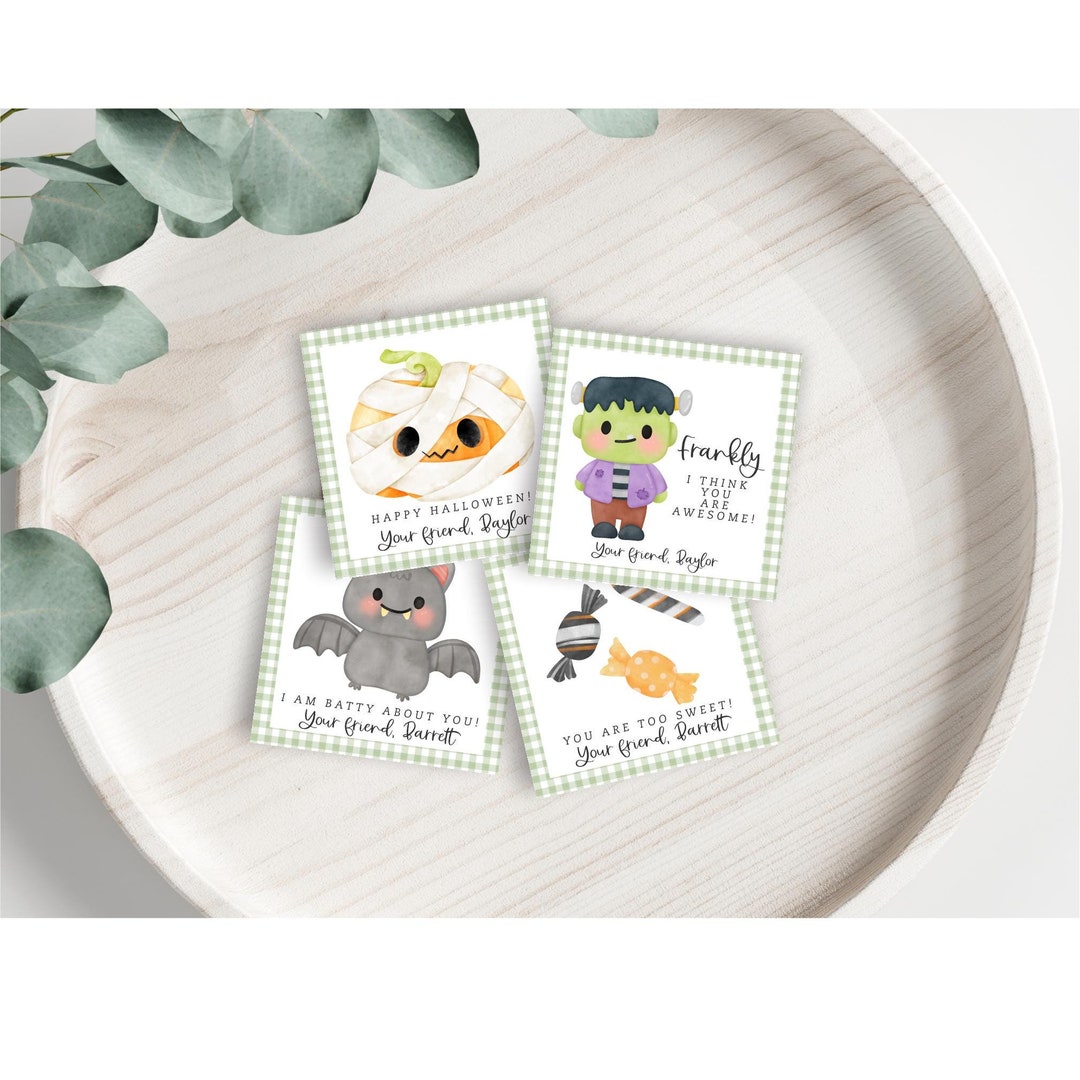 Gingham Pumpkin Halloween Tags | Class Halloween Candy | You've Been ...