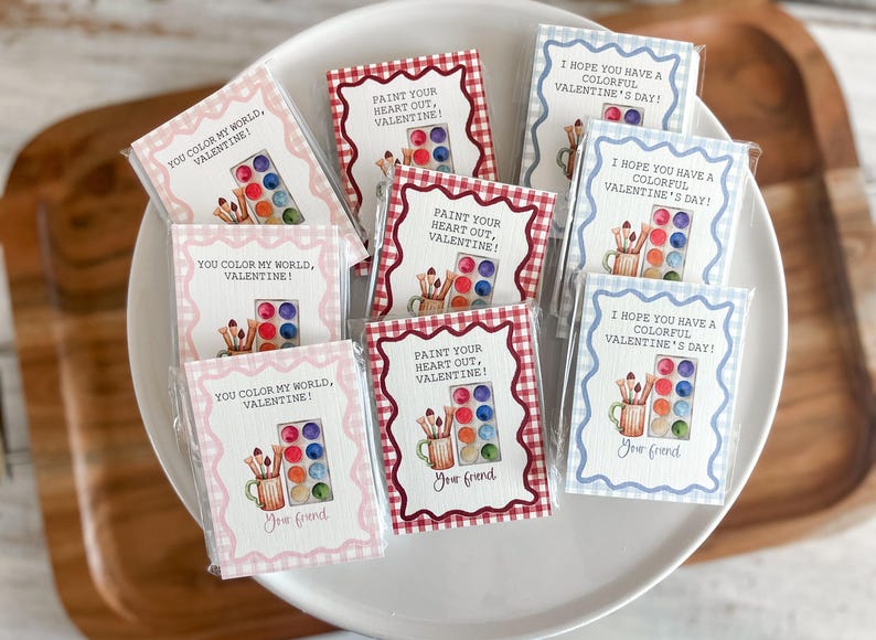 Paint Pallet Valentines Ready to Gift Includes & Tags - Class ...