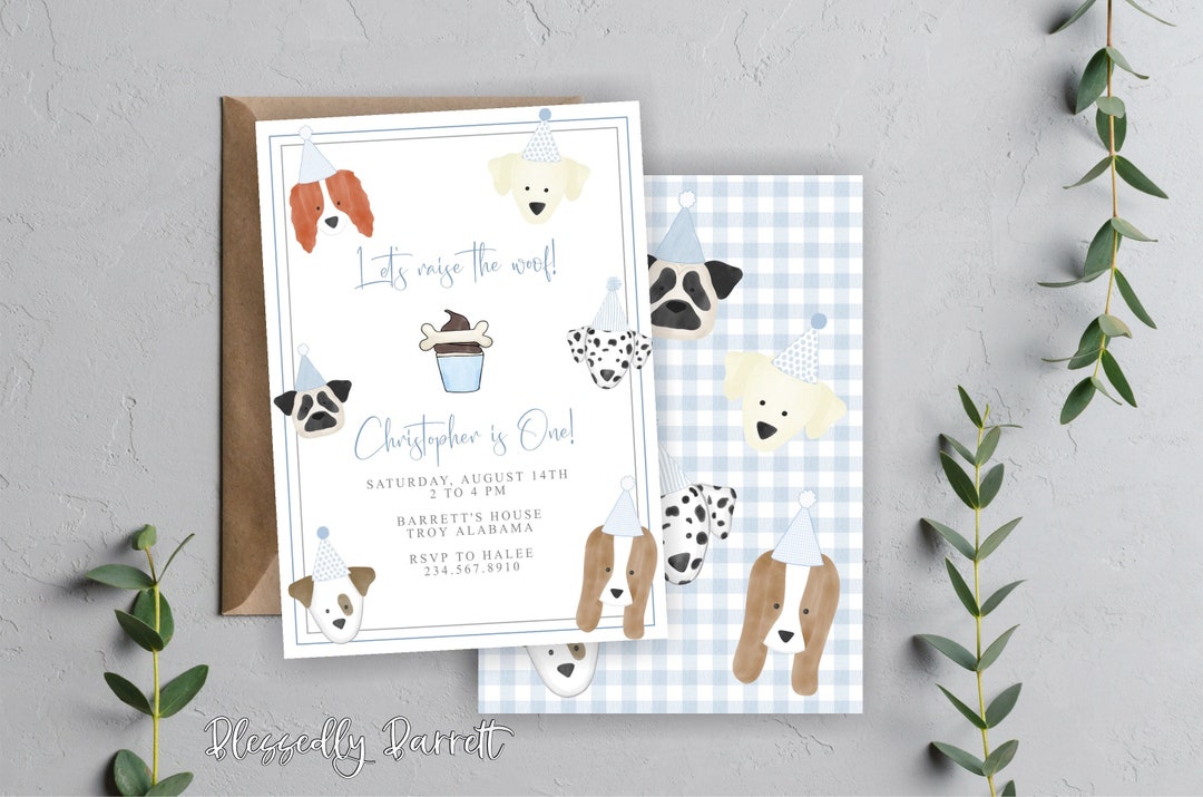 Raise the Woof BIRTHDAY Invitation | Puppy | Dog | Snips and Snails ...