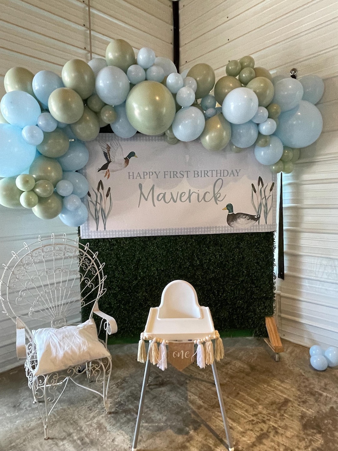 Hunting Birthday Banner | Mallard Duck | One Lucky Duck | Quail | Paper ...