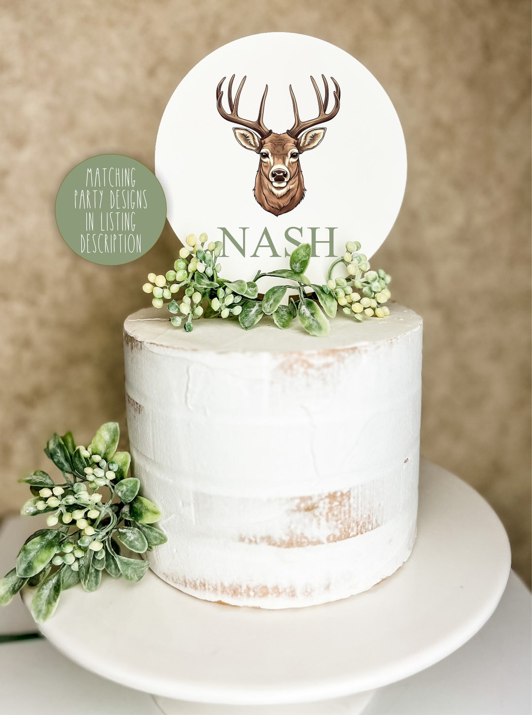 Hunting Cake Topper | Lucky Duck | Watercolor | Hunting Party | Deer ...