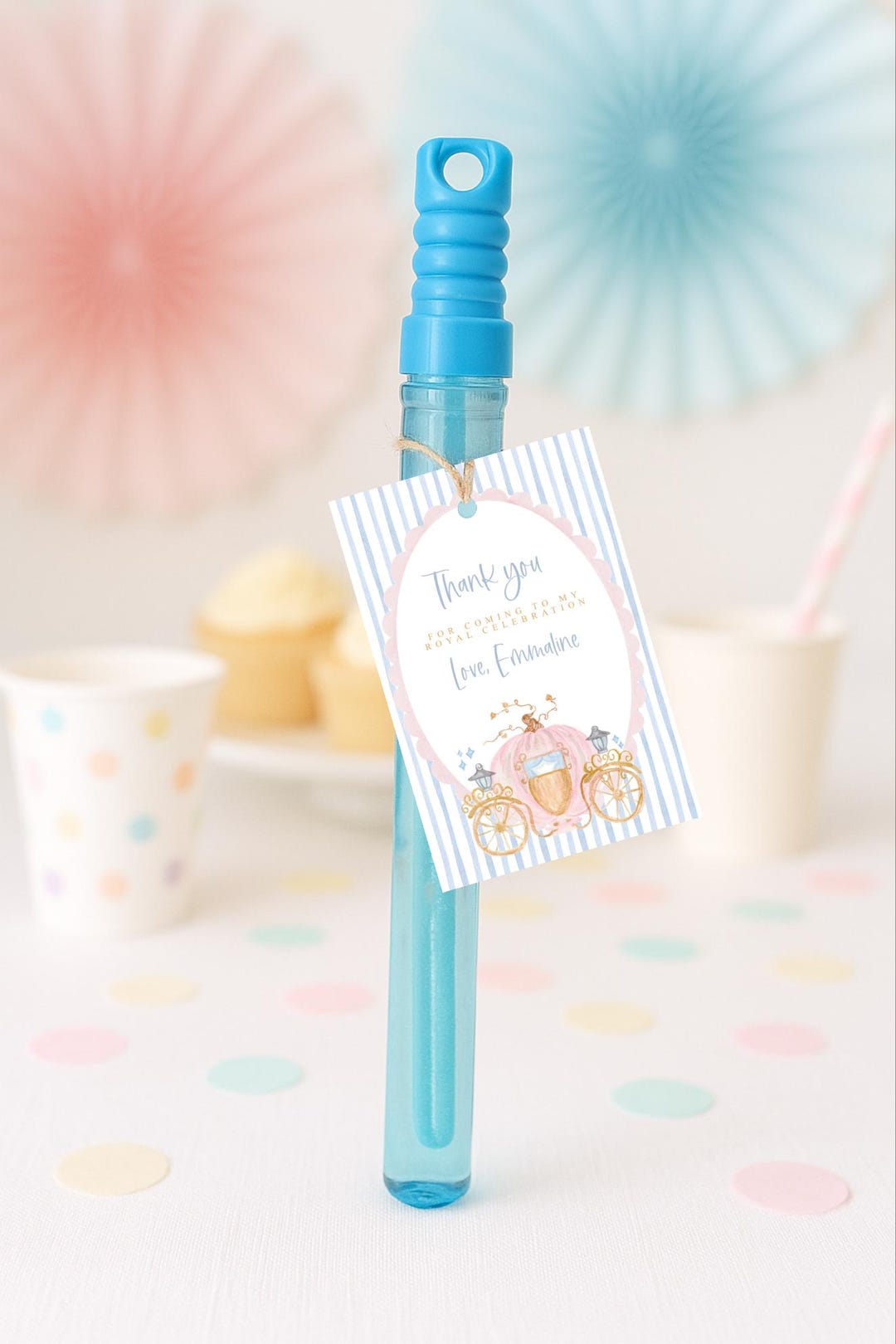 Grandmillennial Princess Birthday Printable Party Favor Gift Tag ...