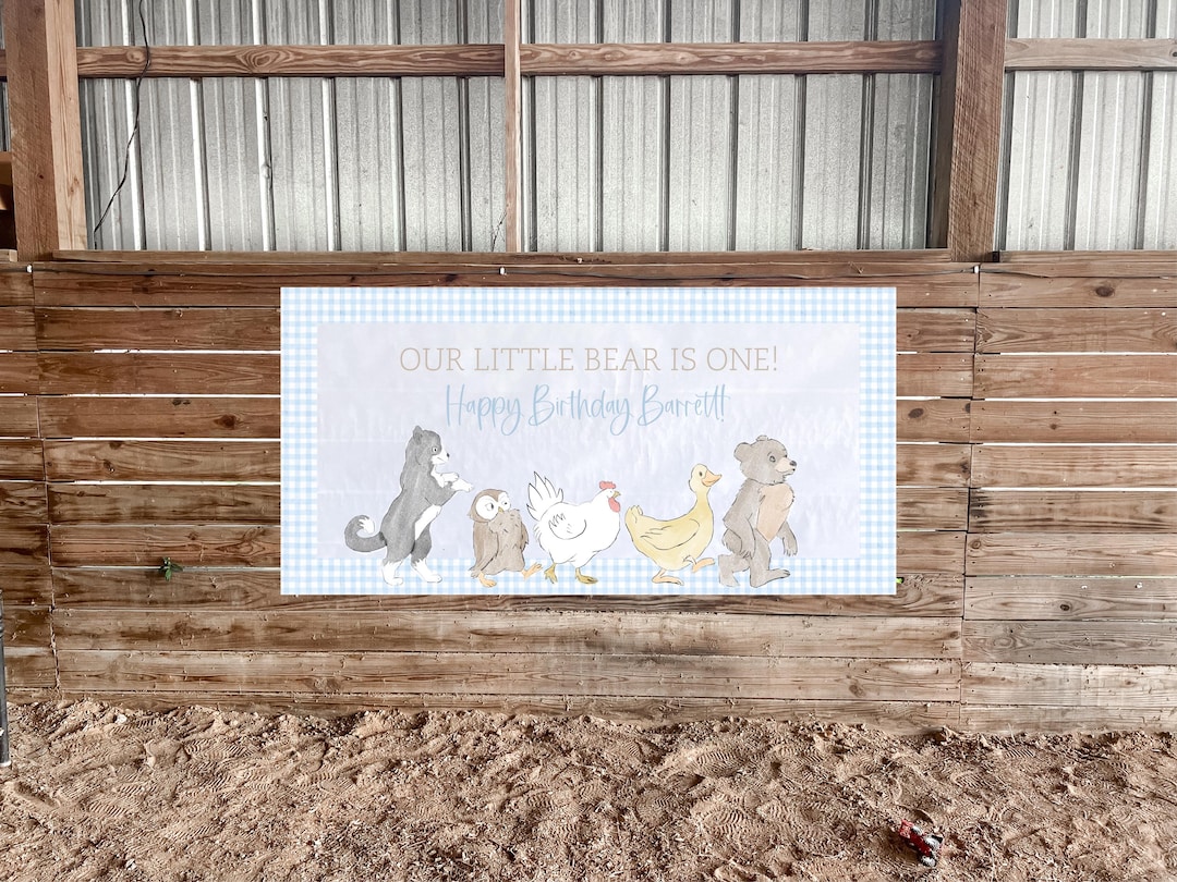 Little Bear Birthday Banner Classic Bear Duck Classic First Birthday ...