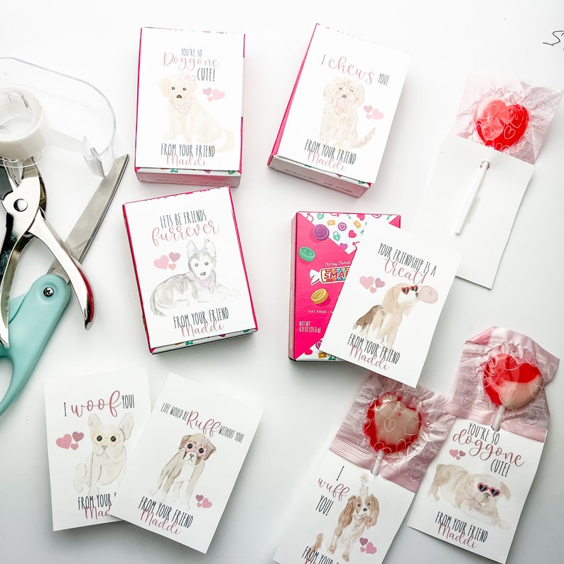 Custom Valentine's | Class Valentines | Puppy Valentine | Dog Valentine ...