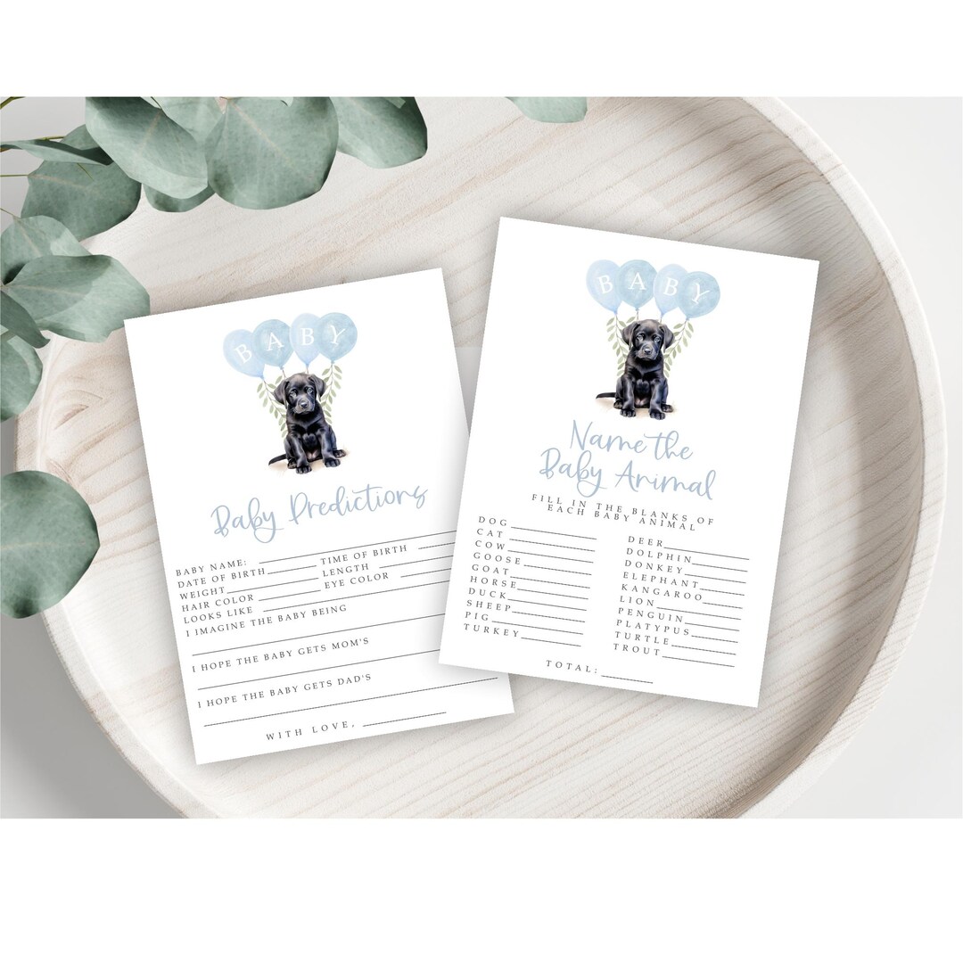 Baby Shower Games | 120 Dogs Options | Monogram | Custom | Baby Shower ...