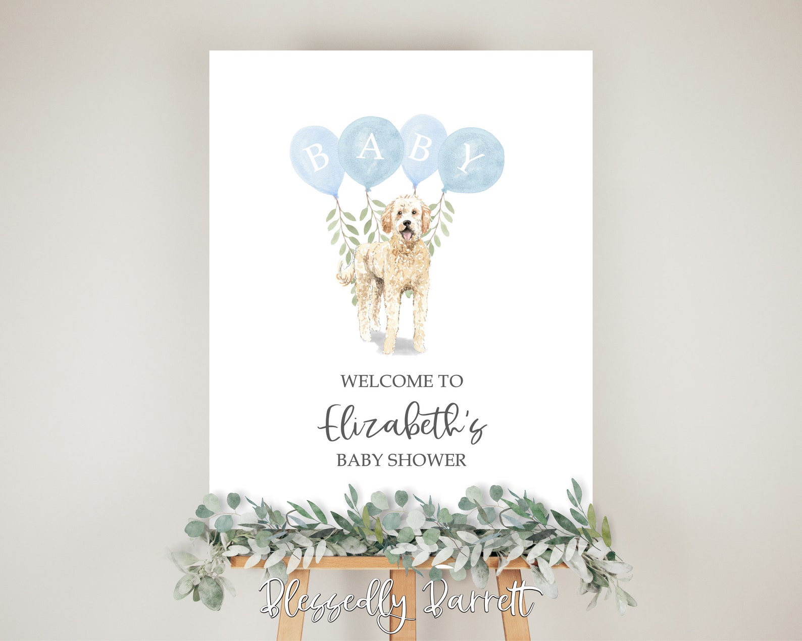 Dog Welcome Sign | 120 Dogs Options | Monogram | Custom | Baby Shower ...